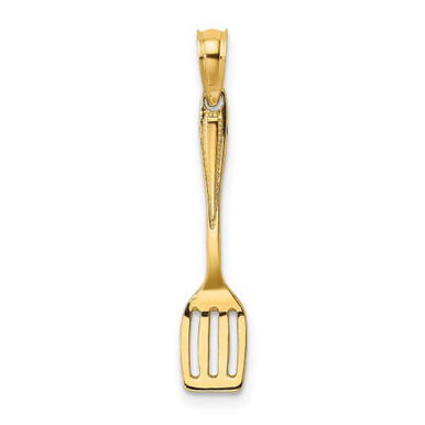 14K Yellow Gold 3-D Polished Spatula Pendant at BillyTheTree Jewelry
