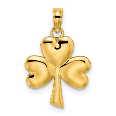 14K Yellow Gold 3-Leaf Clover Pendant at BillyTheTree Jewelry