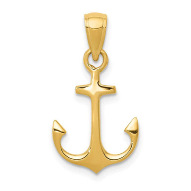 14K Yellow Gold Anchor Pendant C3339 at BillyTheTree Jewelry