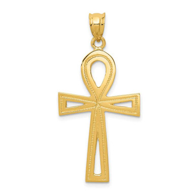 14K Yellow Gold Ankh Cross Pendant C174 at BillyTheTree Jewelry