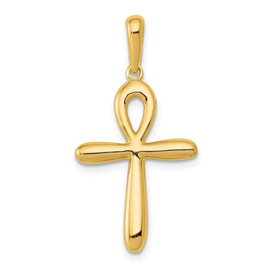 14K Yellow Gold Ankh Cross Pendant K2277 at BillyTheTree Jewelry