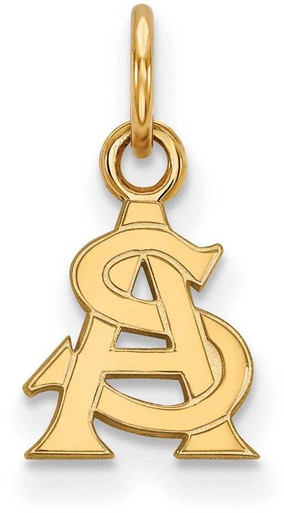 14K Yellow Gold Arizona State University X-Small Pendant by LogoArt by ...