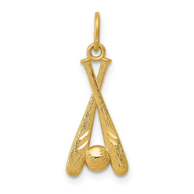 14K Yellow Gold Baseball Bats & Ball Pendant at BillyTheTree Jewelry