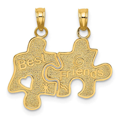 14K Yellow Gold Best Friends Breakable Puzzle Pieces Pendant at ...