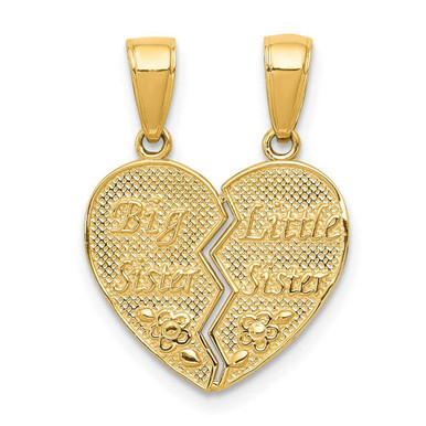 14K Yellow Gold Big Sister / Little Sister Break-Apart Pendant at ...