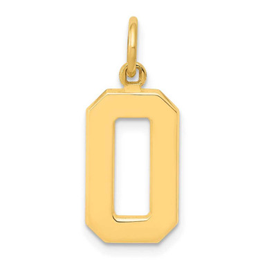 14K Yellow Gold Casted Medium Polished Number 0 Pendant at BillyTheTree ...