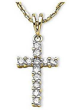14K Yellow Gold Diamond Cross Pendant (Chain NOT included) (CM-P7062 ...