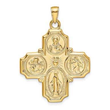 14K Yellow Gold Four-Way Medal Pendant M1458 at BillyTheTree Jewelry