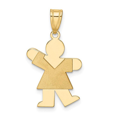 14K Yellow Gold Girl Pendant XK212 at BillyTheTree Jewelry