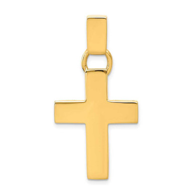 14K Yellow Gold Hollow Cross Pendant K444 at BillyTheTree Jewelry