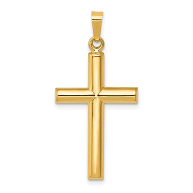 14K Yellow Gold Hollow Cross Pendant XR246 at BillyTheTree Jewelry