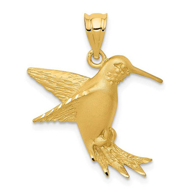 14K Yellow Gold Hummingbird Pendant at BillyTheTree Jewelry