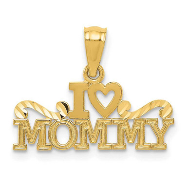 14K Yellow Gold I Heart Mommy Pendant at BillyTheTree Jewelry