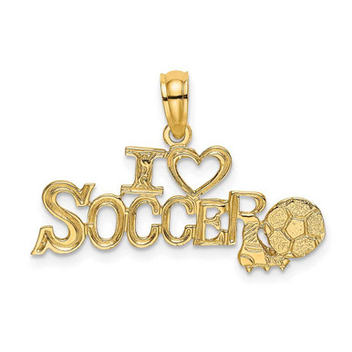 14K Yellow Gold I Heart Soccer w/ Soccer Ball Pendant at BillyTheTree ...