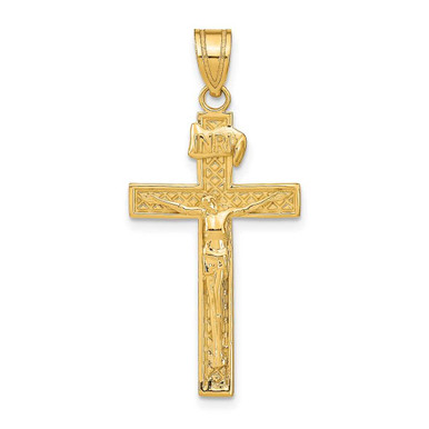 14K Yellow Gold Inri Crucifix Pendant C1345 at BillyTheTree Jewelry
