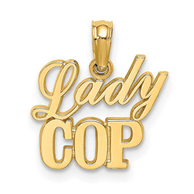 14K Yellow Gold Lady Cop Pendant at BillyTheTree Jewelry