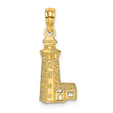 14K Yellow Gold Lighthouse Pendant K7380 at BillyTheTree Jewelry