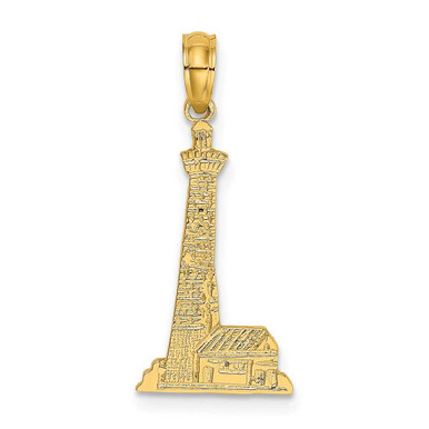 14K Yellow Gold Lighthouse w/ Building Pendant at BillyTheTree Jewelry