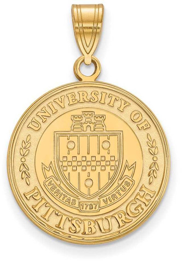 14k Yellow Gold LogoArt University of Pittsburgh Large Crest Pendant by ...