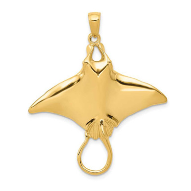 14K Yellow Gold Manta Ray Pendant at BillyTheTree Jewelry