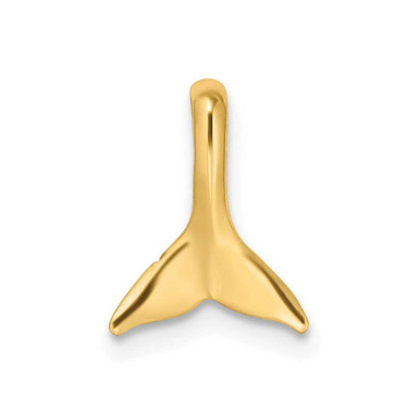 14K Yellow Gold Mini Whale Tail Pendant w/ Hidden Bail Pendant at ...