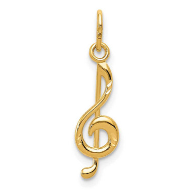 14K Yellow Gold Music Note Pendant at BillyTheTree Jewelry