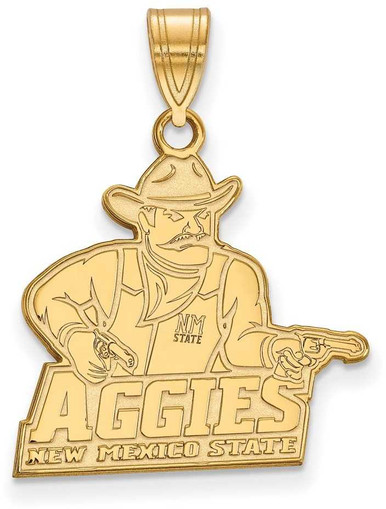 14K Yellow Gold New Mexico State University Large Pendant by LogoArt by ...