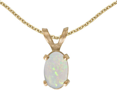 14k Yellow Gold Oval Opal Pendant (Chain NOT included) at BillyTheTree ...
