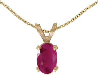 14k Yellow Gold Oval Ruby Pendant (Chain NOT included) at BillyTheTree ...