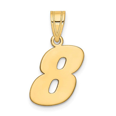14K Yellow Gold Polished Block Number 8 Pendant at BillyTheTree Jewelry