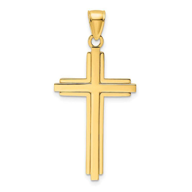 14K Yellow Gold Polished Cross Pendant K9825 at BillyTheTree Jewelry