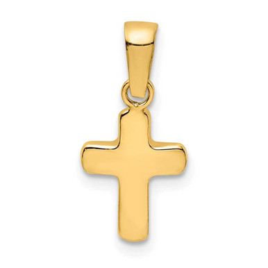 14K Yellow Gold Polished Hollow Latin Cross Pendant at BillyTheTree Jewelry