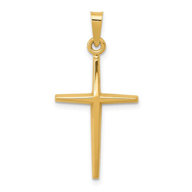 14K Yellow Gold Polished Latin Cross Pendant XR1484 at BillyTheTree Jewelry