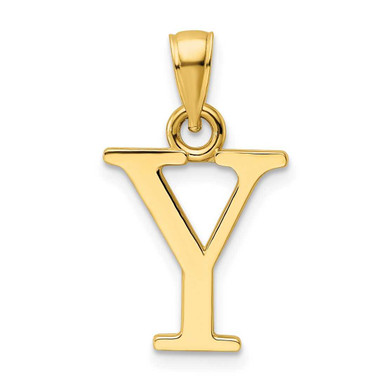 14K Yellow Gold Polished Letter Y Pendant at BillyTheTree Jewelry