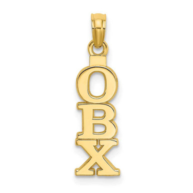 14K Yellow Gold Polished OBX (Outer Banks) Vertical Pendant at ...