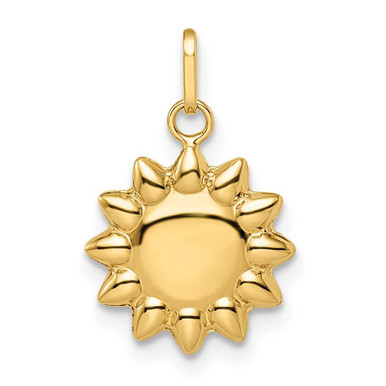 14K Yellow Gold Polished Puffed Sun Pendant at BillyTheTree Jewelry