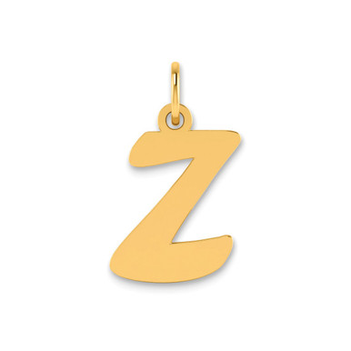 14K Yellow Gold Polished Script Letter Z Initial Pendant at ...