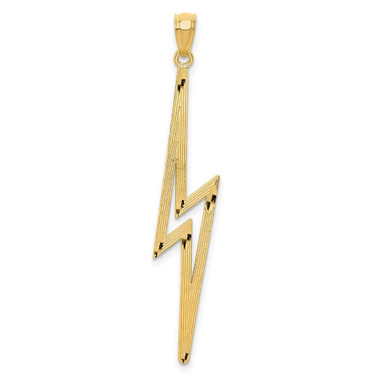 14K Yellow Gold Polished Shiny-Cut Lightning Bolt Pendant at ...