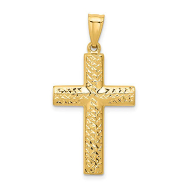 14K Yellow Gold Reversible Cross Pendant K4318 at BillyTheTree Jewelry