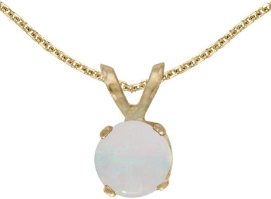14k Yellow Gold Round Opal Pendant (Chain NOT included) at BillyTheTree ...