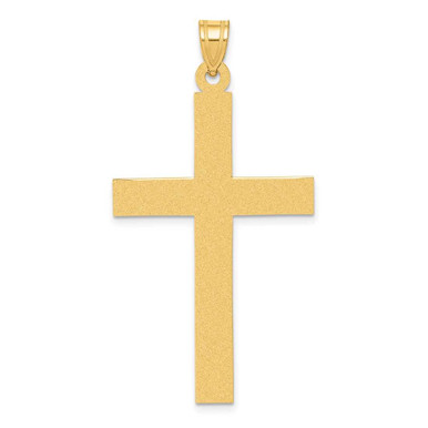 14K Yellow Gold Satin Cross Pendant XR105 at BillyTheTree Jewelry