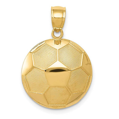 14K Yellow Gold Soccer Ball Pendant C3580 at BillyTheTree Jewelry