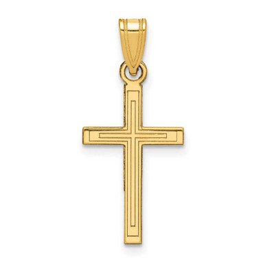 14K Yellow Gold Solid Cross Pendant XR114 at BillyTheTree Jewelry