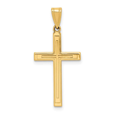 14K Yellow Gold Solid Cross Pendant XR115 at BillyTheTree Jewelry