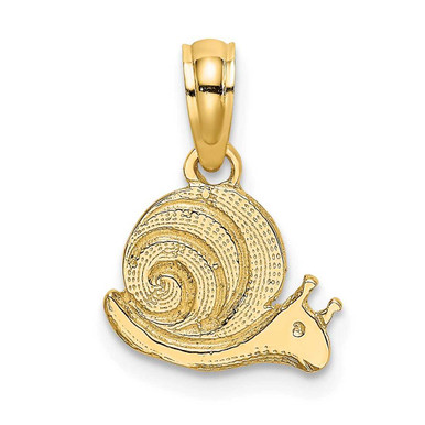 14K Yellow Gold Textured Mini Snail Pendant at BillyTheTree Jewelry