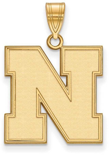 14K Yellow Gold University of Nebraska Large Pendant by LogoArt ...