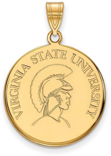 14K Yellow Gold Virginia State University Large Disc Pendant by LogoArt ...