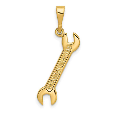 14K Yellow Gold Wrench Pendant at BillyTheTree Jewelry