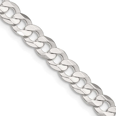 16" Sterling Silver 5.65mm Concave Beveled Curb Chain Necklace at ...