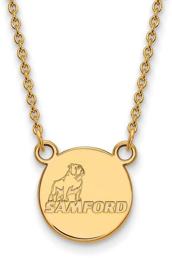 18" 10K Yellow Gold Samford University Small Pendant w/ Necklace by ...